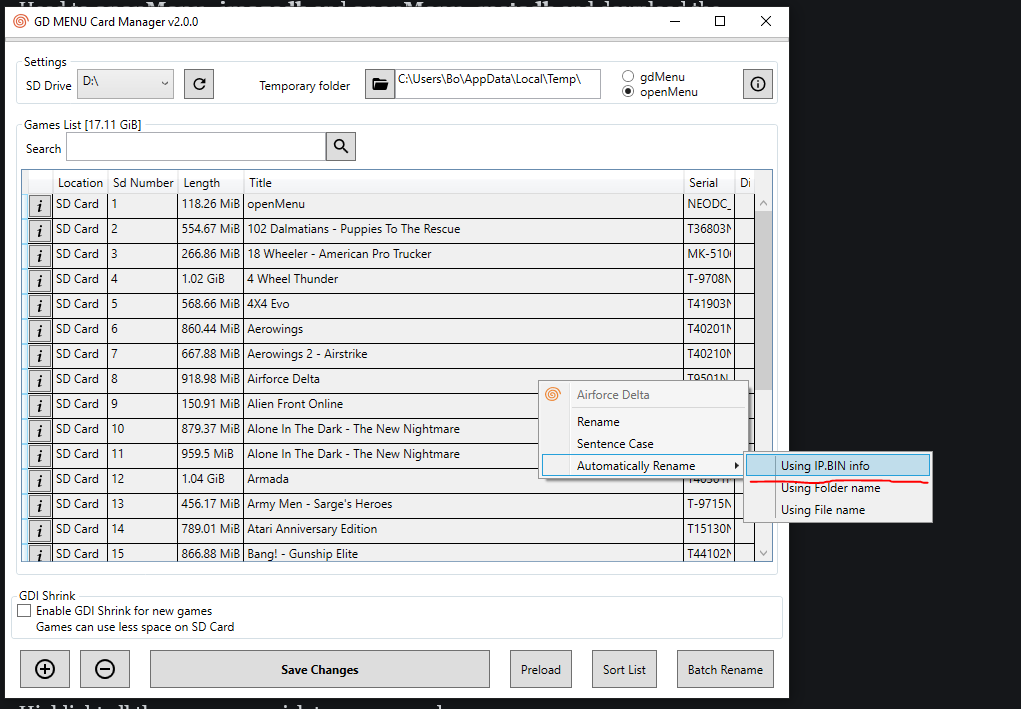 A Dream has been casted - openMenu open source replacement menu software for GDEmu
